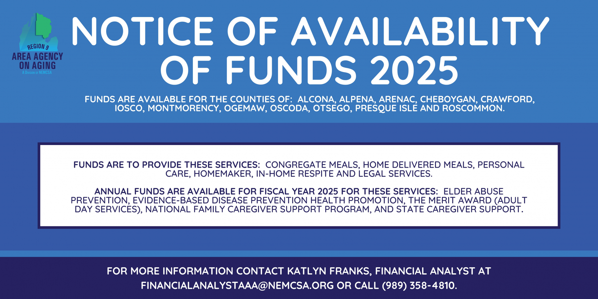 Notice of Availability of Funds : NEMCSA